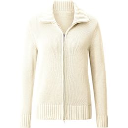 CR&Eacute;ATION L Damen Strickjacke mit 2-Wege-Rei&szlig;verschluss wollwei&szlig; Gr&ouml;&szlig;e 38