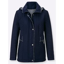 CR&Eacute;ATION L Damen Steppjacke mit abzippbarer Kapuze marine Gr&ouml;&szlig;e 46