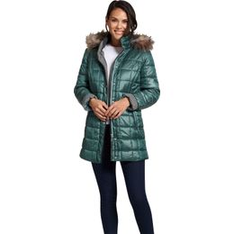 CR&Eacute;ATION L Damen Steppjacke mit Rei&szlig;verschluss-Seitenschlitzen jadegr&uuml;n Gr&ouml;&szlig;e 24