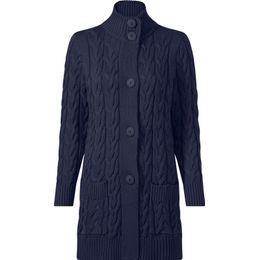 CR&Eacute;ATION L Damen Longstrickjacke mit Zopfmuster marine Gr&ouml;&szlig;e 38