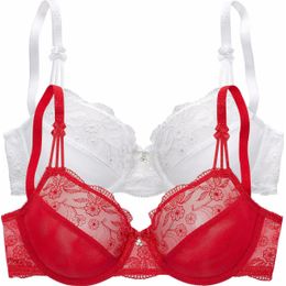 Damen B&uuml;gel-BH rot+wei&szlig; Gr&ouml;&szlig;e 85E