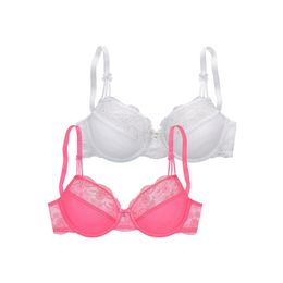 Damen B&uuml;gel-BH pink+wei&szlig; Gr&ouml;&szlig;e 75E