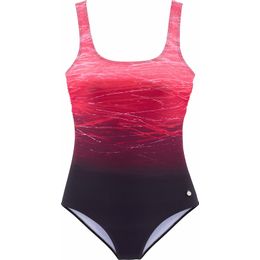 Lascana Damen Badeanzug blau-bedruckt, Gr&ouml;&szlig;e 38C