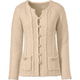 Heine Damen Strickjacke mit leichten Schulterpolstern elfenbein Gr&ouml;&szlig;e 38