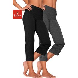 Damen Caprihose 1x schwarz, 1x anthrazit meliert Gr&ouml;&szlig;e 40/42