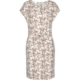 Damen Jerseykleid beige-creme-bedruckt Gr&ouml;&szlig;e 38