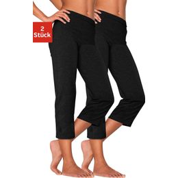 Damen Caprihose 2x schwarz Gr&ouml;&szlig;e 48/50