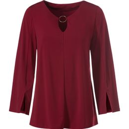 Heine Damen 3/4-Arm-Shirt mit Schmuckring am Ausschnitt dunkelrot Gr&ouml;&szlig;e 46
