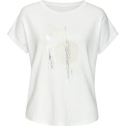 Lascana Damen Rundhalsshirt wei&szlig;, beige, silber Gr&ouml;&szlig;e 36/38