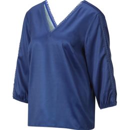 CR&Eacute;ATION L Damen Schlupf-Bluse mit Schlitzen an den &Auml;rmeln royalblau Gr&ouml;&szlig;e 48