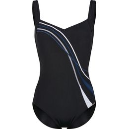 Sunflair Damen Badeanzug in figurschmeichelnder Optik schwarz-graphit Gr&ouml;&szlig;e 44D