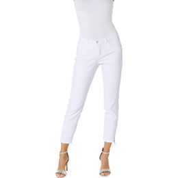 Ascari Damen 5-Pocket-Jeans mit Strass-Applikation wei&szlig; Gr&ouml;&szlig;e 50