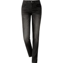 CR&Eacute;ATION L Damen R&ouml;hrenjeans mit Zipper an Ges&auml;&szlig;taschen anthrazit-denim Gr&ouml;&szlig;e 36