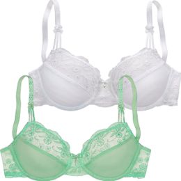Damen B&uuml;gel-BH hellgr&uuml;n+wei&szlig; Gr&ouml;&szlig;e 75C