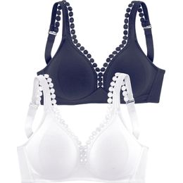 Damen Soft-BH marine+wei&szlig; Gr&ouml;&szlig;e 75B