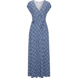 Lascana Damen Maxikleid blau bedruckt Gr&ouml;&szlig;e 38