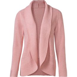 CR&Eacute;ATION L Damen Strickjacke mit Schalkragen rosenquarz-meliert Gr&ouml;&szlig;e 38