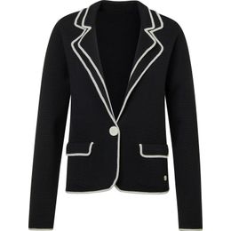 CREATION L PREMIUM Damen Strickjacke aus reiner Merino-Wolle schwarz Gr&ouml;&szlig;e 42
