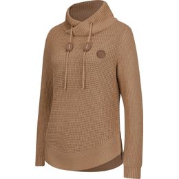 CR&Eacute;ATION L Damen Strickpullover mit Kordelzug camel Gr&ouml;&szlig;e 38