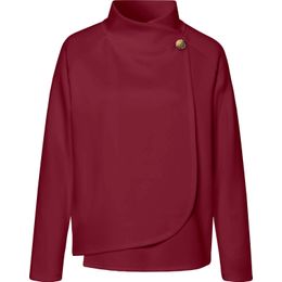 Heine Damen Sweatshirt in asymmetrischer Wickel-Optik dunkelrot Gr&ouml;&szlig;e 34
