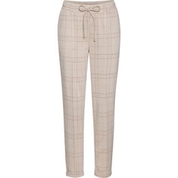 Vivance Damen Jogger Pants beige-rosa kariert Gr&ouml;&szlig;e 34