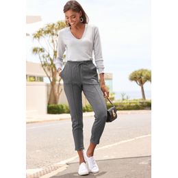 Vivance Damen Jogger Pants grau gestreift Gr&ouml;&szlig;e 38