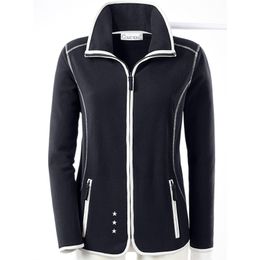CR&Eacute;ATION L Damen Fleecejacke mit Sternchen-Stickerei marine Gr&ouml;&szlig;e 52