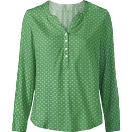 CR&Eacute;ATION L Damen Schlupf-Bluse mit Minimal-Muster apfel-wei&szlig;-bedruckt Gr&ouml;&szlig;e 42