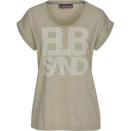 ELBSAND Damen T-Shirt khaki meliert Gr&ouml;&szlig;e M (38)