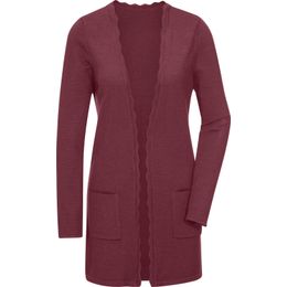 CREATION L PREMIUM Damen Longstrickjacke in Merino-Seiden-Mischung bordeaux Gr&ouml;&szlig;e 38
