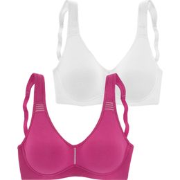 Petite Fleur Damen T-Shirt-BH beere+wei&szlig;, Gr&ouml;&szlig;e 75B