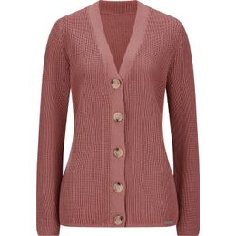 CR&Eacute;ATION L Damen Cardigan in Rippenstrick rosenholz Gr&ouml;&szlig;e 38