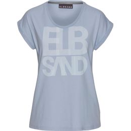ELBSAND Damen T-Shirt blau meliert Gr&ouml;&szlig;e XL (42)