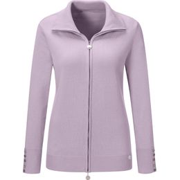 CREATION L PREMIUM Damen Strickjacke aus mercerisierter Baumwolle flieder Gr&ouml;&szlig;e 40
