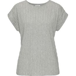 Lascana Damen Kurzarmshirt grau meliert, Gr&ouml;&szlig;e 48/50