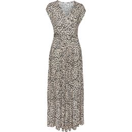 Buffalo Damen Maxikleid schwarz-taupe bedruckt Gr&ouml;&szlig;e 38