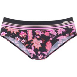 Lascana Damen Bikini-Hose schwarz-pink Gr&ouml;&szlig;e 34
