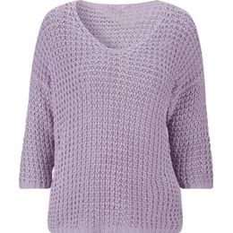 CR&Eacute;ATION L Damen 3/4 Arm-Pullover mit V-Ausschnitt flieder Gr&ouml;&szlig;e 36