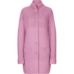 Heine Damen Strickjacke mit Stehkragen altrosa Gr&ouml;&szlig;e 36