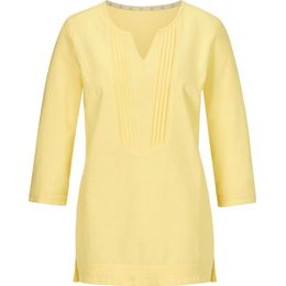 CREATION L PREMIUM Damen Leinenbluse im Tunika-Stil zitrone Gr&ouml;&szlig;e 44