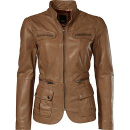 Heine Damen Lederjacke im Used-Look cognac Gr&ouml;&szlig;e 36