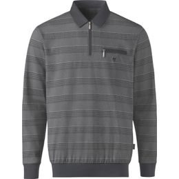 Hajo Herren Langarm-Poloshirt anthrazit Gr&ouml;&szlig;e 64/66