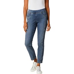 Ascari Damen Schlupfjeans mit L&auml;ngsn&auml;hten blue-stone-washed Gr&ouml;&szlig;e 38