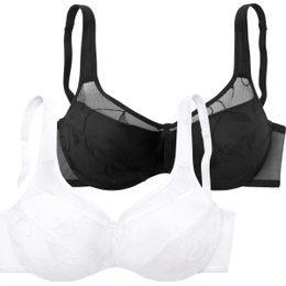 Petite Fleur Damen Minimizer-BH schwarz+wei&szlig; Gr&ouml;&szlig;e 95D