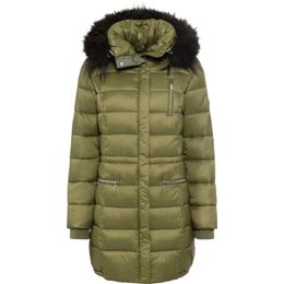 Heine Damen Steppjacke mit abnehmbarer Kapuze oliv Gr&ouml;&szlig;e 42