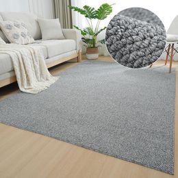 my home Teppich &raquo;Lilia&laquo; rechteckig 5 mm H&ouml;he Sisal-Optik, uni, waschbar, Wohnzimmer, Schlafzimmer, Esszimmer grau Kunstfaser
