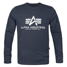 Alpha Industries Basic Alpha Langarm Shirt navy, Gr&ouml;&szlig;e M