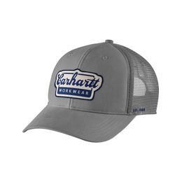 Carhartt Cap "Rugged Flex Twill Mesh-Back Script Patch Cap" in Grau | Gr.: onesize