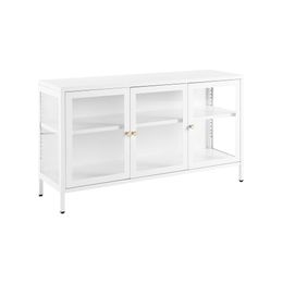 Beliani Vitrine NEWPORT in Wei&szlig; - (W) 115 x (H) 65 x (L) 35 cm | Gr.: onesize