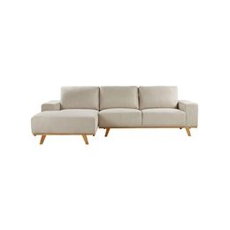 Beliani Ecksofa NORA in Beige/Braun - (W) 279 x (H) 77 x (L) 150 cm | Gr.: onesize